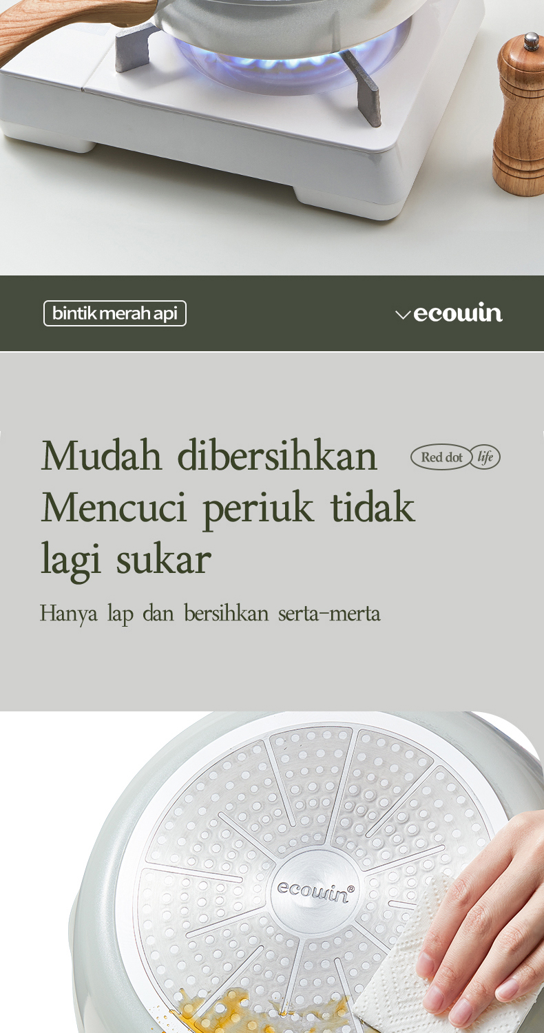 Ecowin cookware temperature sensing wok kuali non-stick pan comes with ...