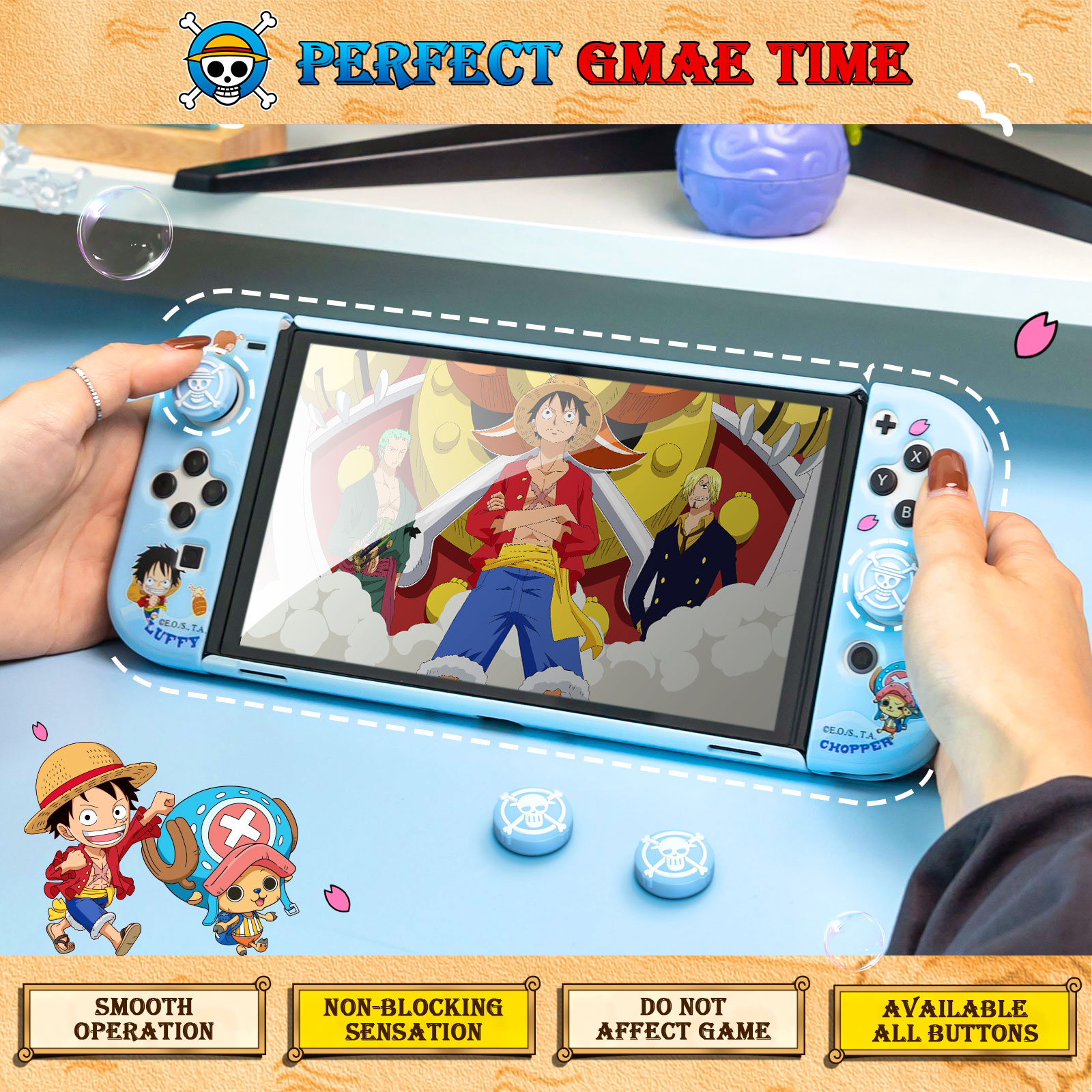 IINE ONE-PIECE Protective Case Cover OLED Console for Nintendo Switch ...