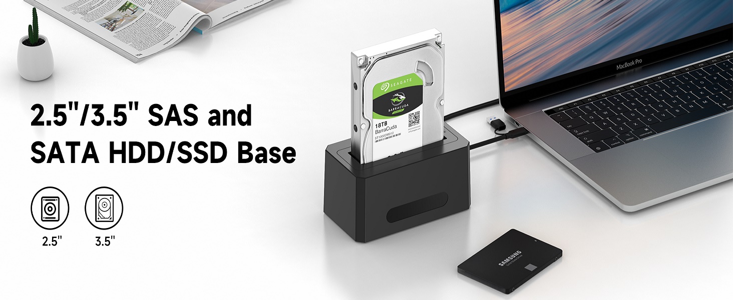 ACASIS SAS/SATA To USB 3.0 Adapter,2.5/3.5 Inch External SAS Enclosure ...
