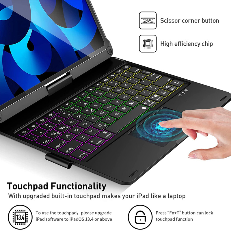 Touchpad Keyboard Case For iPad 10.2 7th 8th 9th gen 10th generation 11 ...
