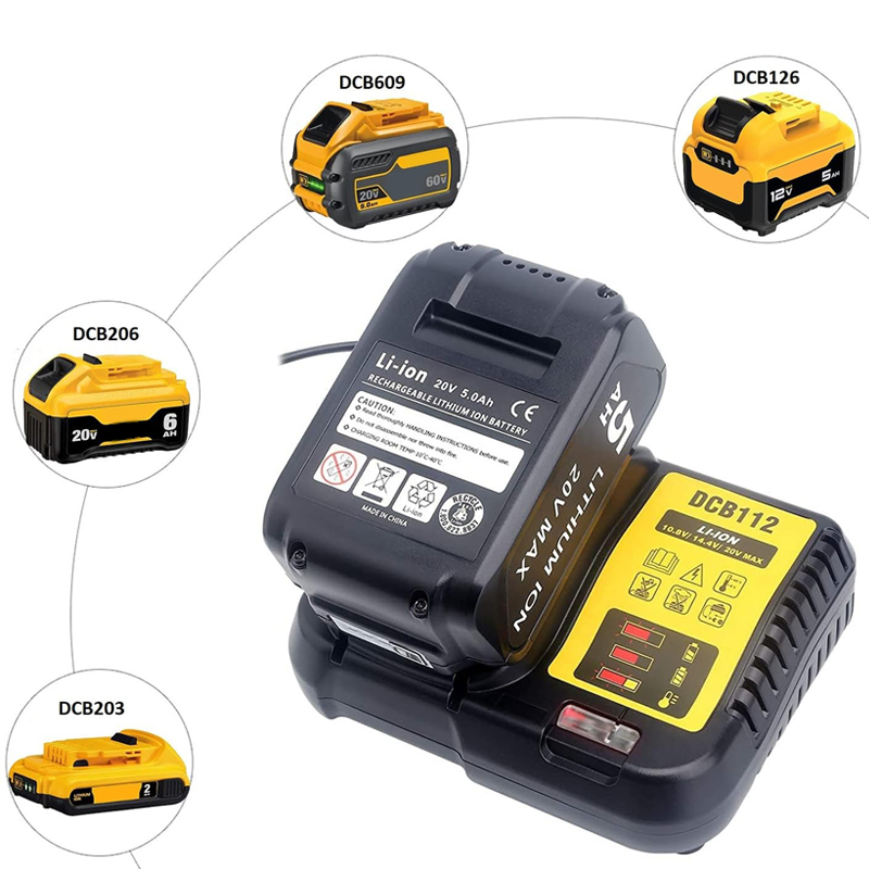 DCB102 DCB112 DCB118 Battery Charger with 2 USB Port for Dewalt 10.8V ...