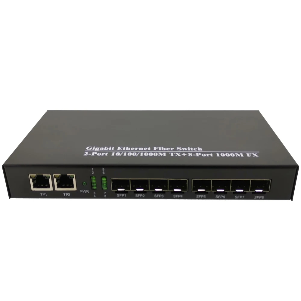 8SFP&2UTP Gigabit Ethernet switch Ethernet Fiber Optical Media ...