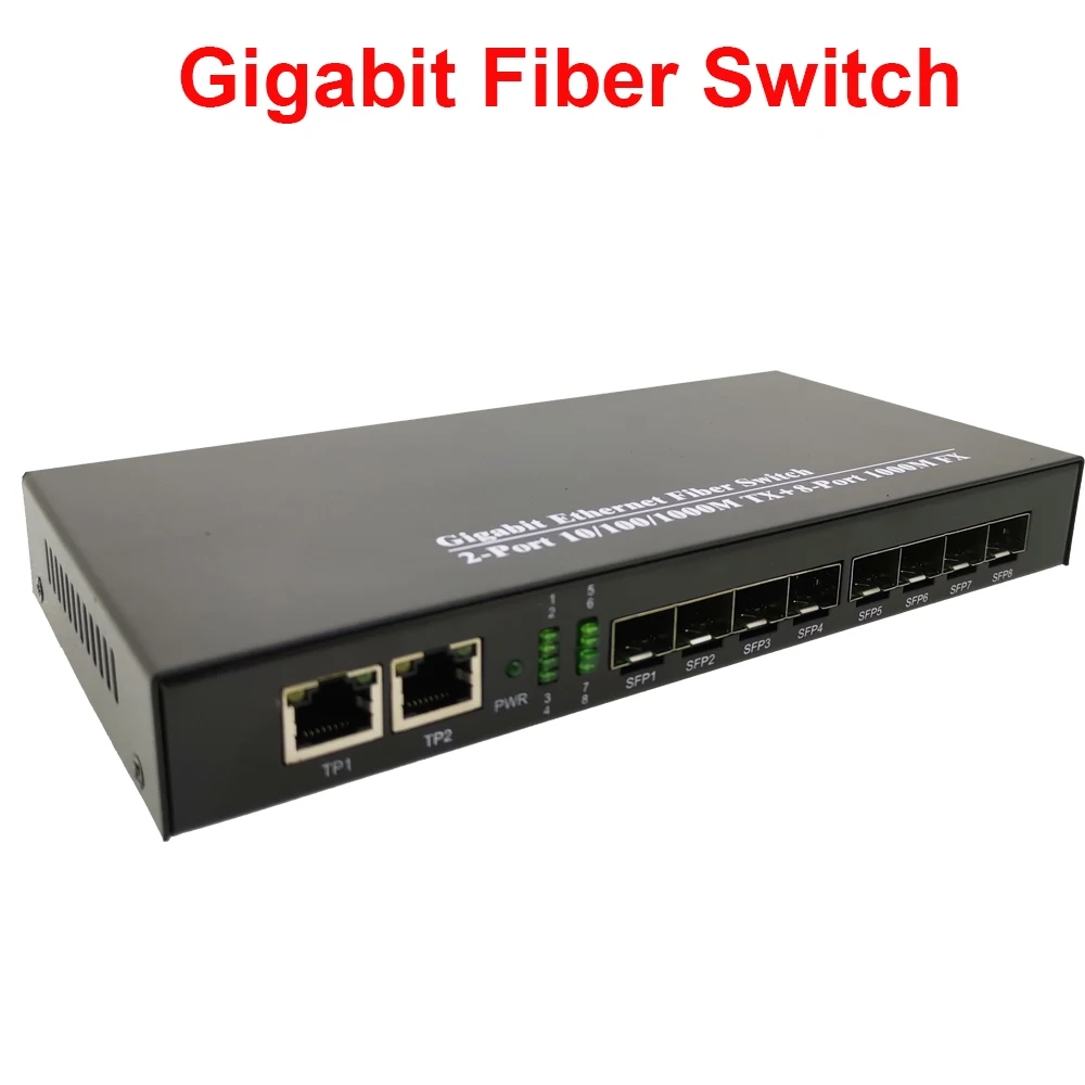 8SFP&2UTP Gigabit Ethernet switch Ethernet Fiber Optical Media Converter 8*SFP and 2*RJ45 Port ...