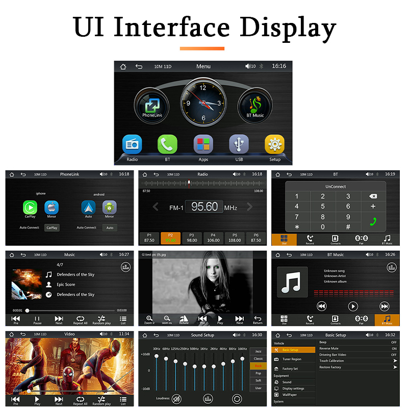 Carplay Android Auto Monitor Wireless Plug And Play Portable Media ...