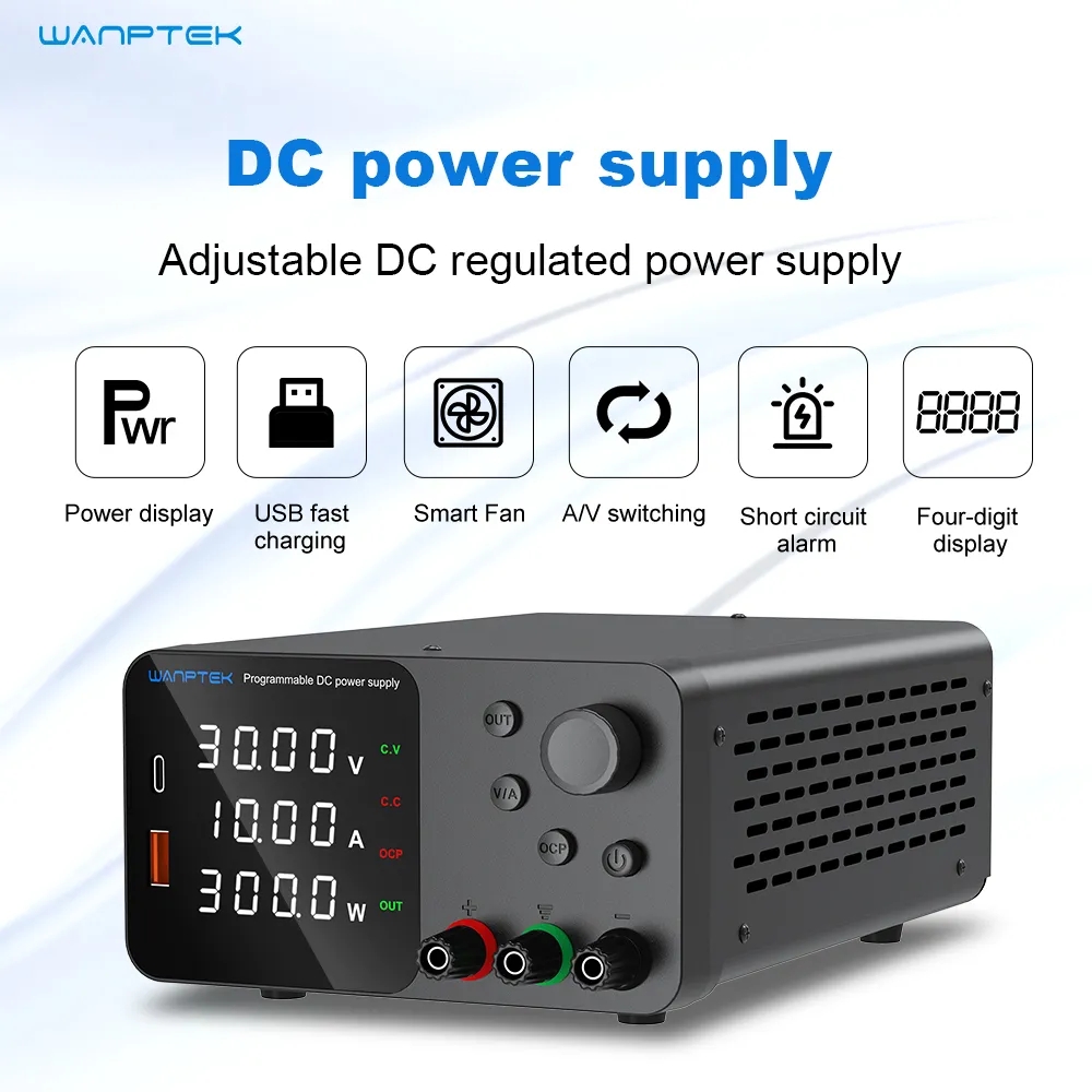 Wanptek DC Power Supply Adjustable 30V 10A 60V 5A For Phone Repair 120V ...