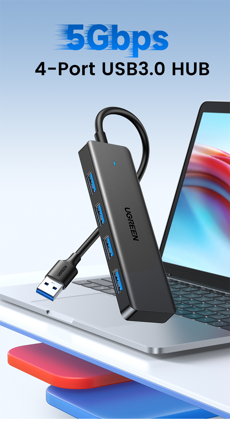 UGREEN USB 3.0 Hub 4 Ports USB A Splitter Ultra-Slim USB Expander for ...
