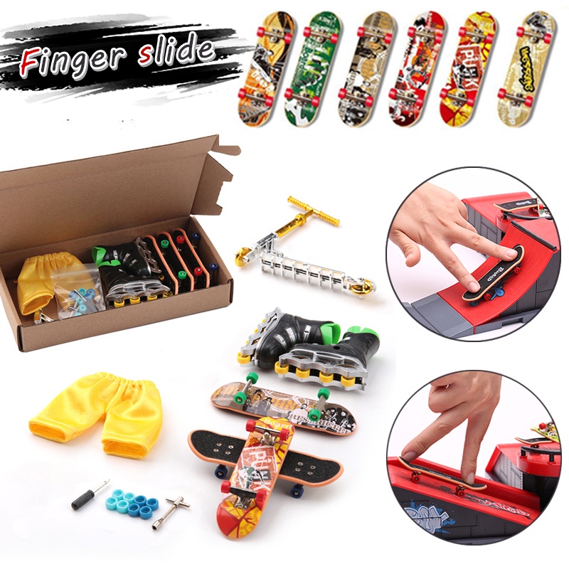 Fingerboard Mini Set Children Finger Skateboards Park Toy Plastic ...