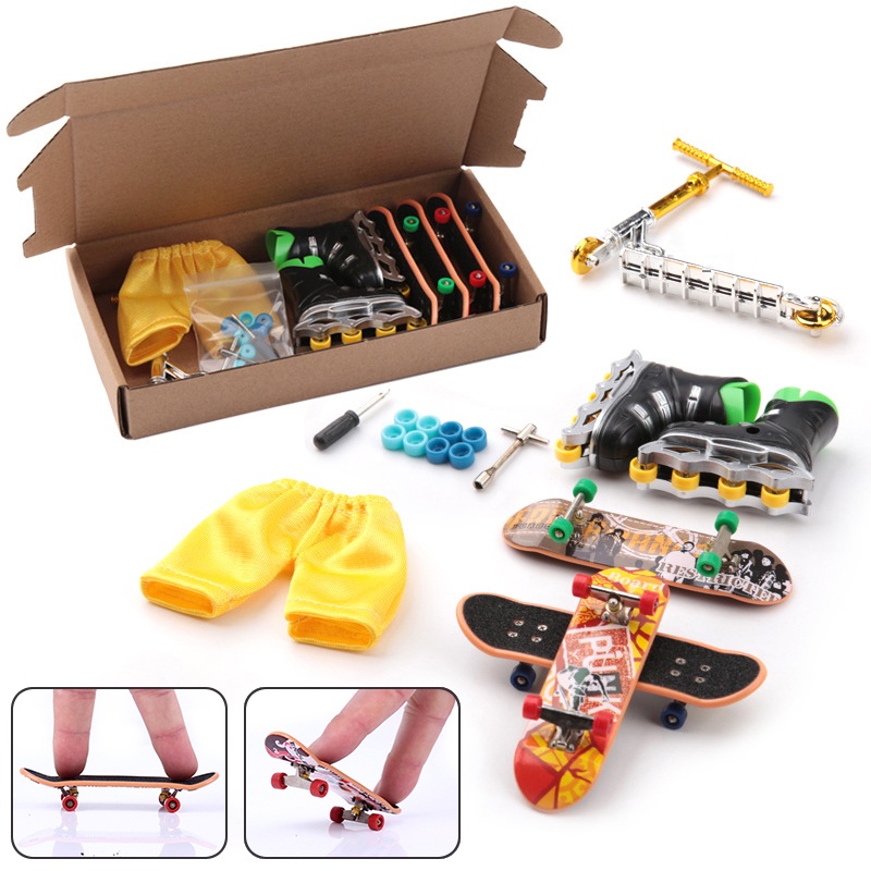 Fingerboard Mini Set Children Finger Skateboards Park Toy Plastic ...