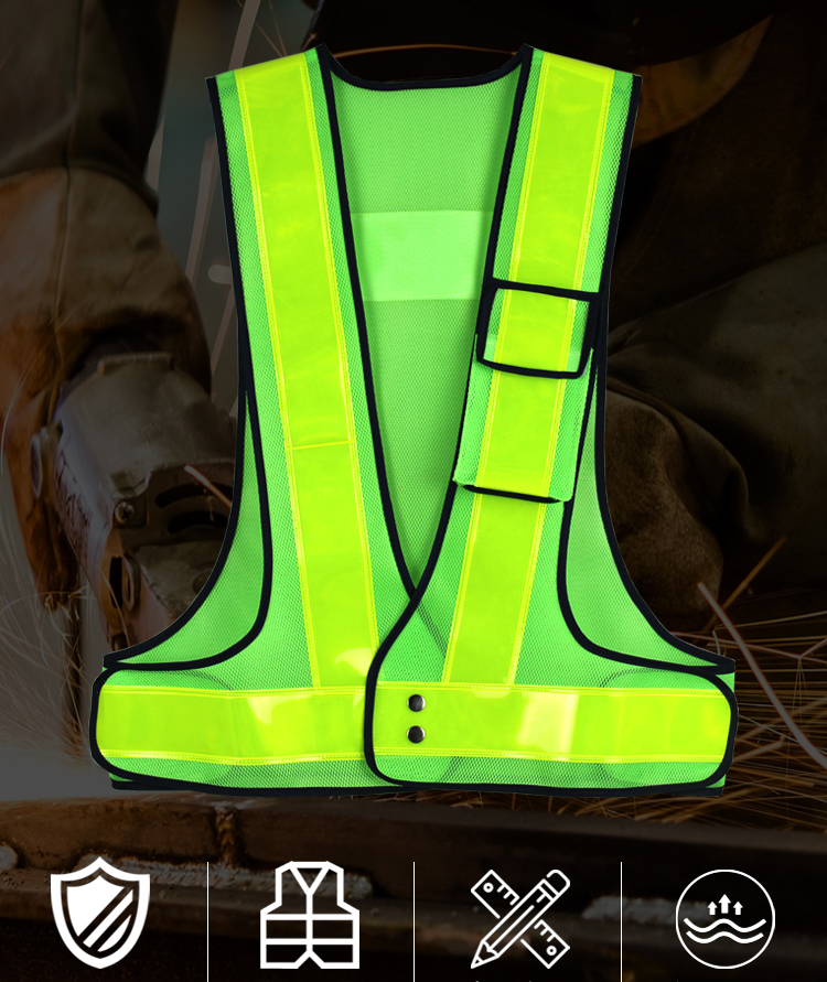 Logo or Text Customized Safety Vext V-etting With Reflector Reflective ...