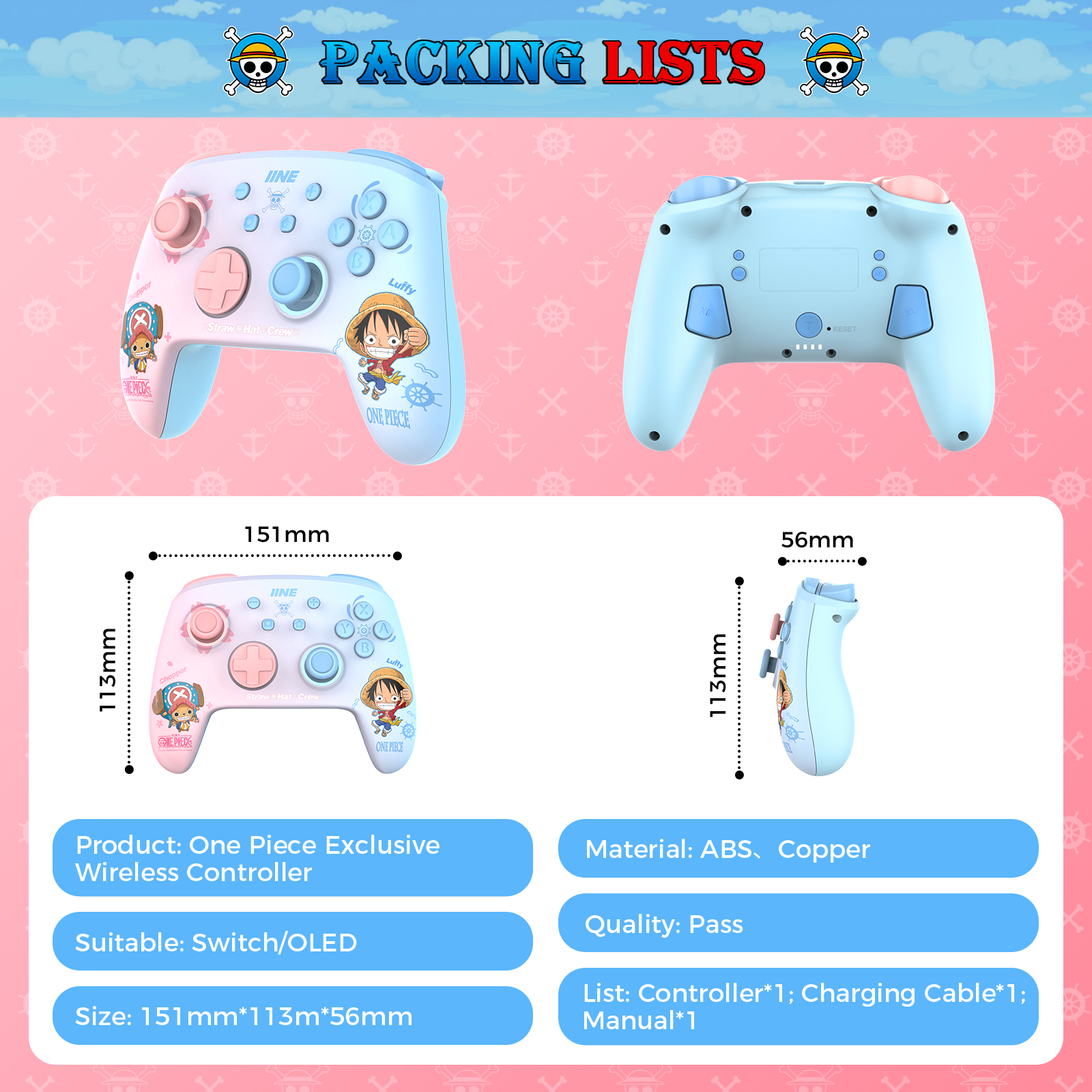 IINE ONE-PIECE Exclusive Wireless Controller Wake Up NFC Function for ...