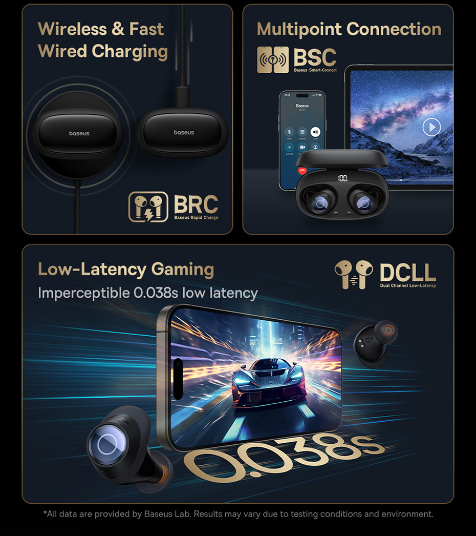 Baseus Bowie MA10 Pro ANC Wireless Earphone Bluetooth 5.3 48dB Noise ...