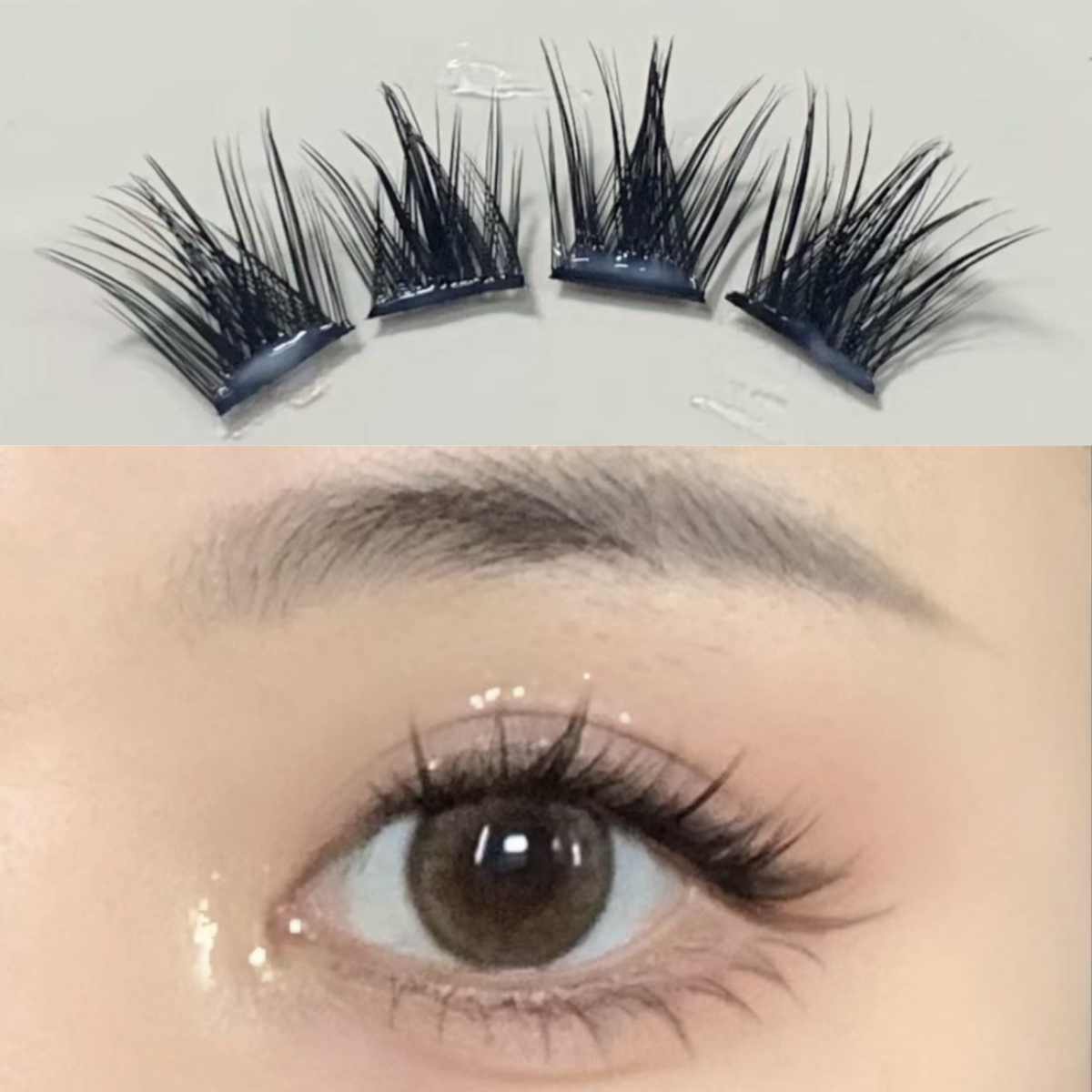 MINIJUMIE Air Sense Natural Fake Eyelash Fluffy Transparent Slim Stem ...
