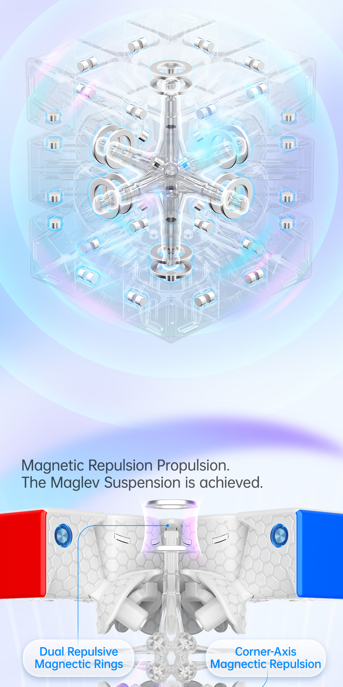 GAN 356 Maglev Magnetic Speed Cube Smooth for Competition Cube 3x3 ...