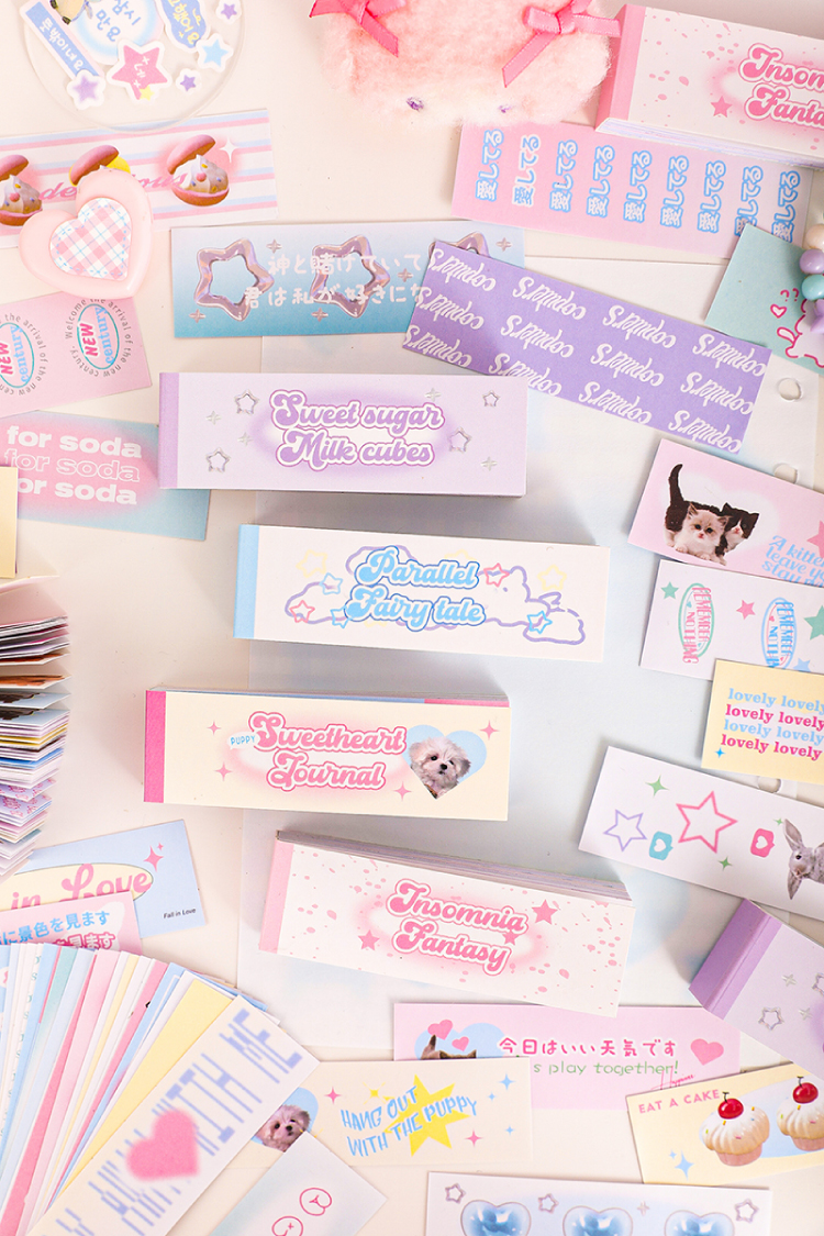 Mr. Paper 50 sheets/bag Coated paper sticker ins style Cute simple ...