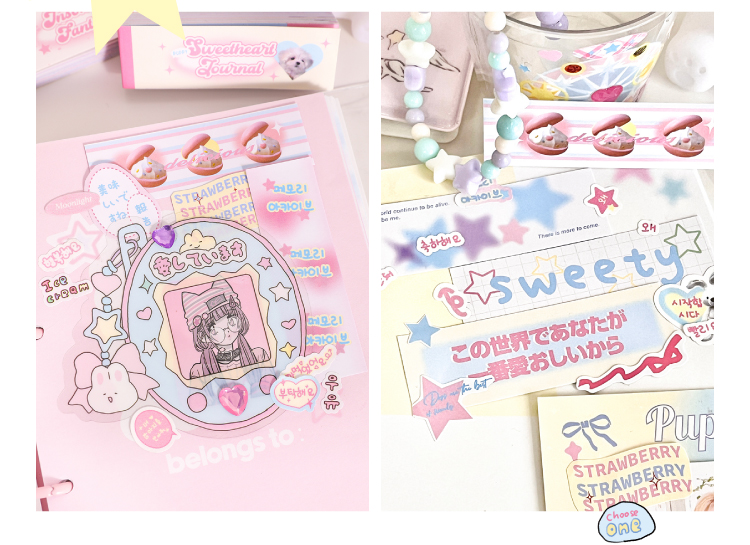 Mr. Paper 50 sheets/bag Coated paper sticker ins style Cute simple ...