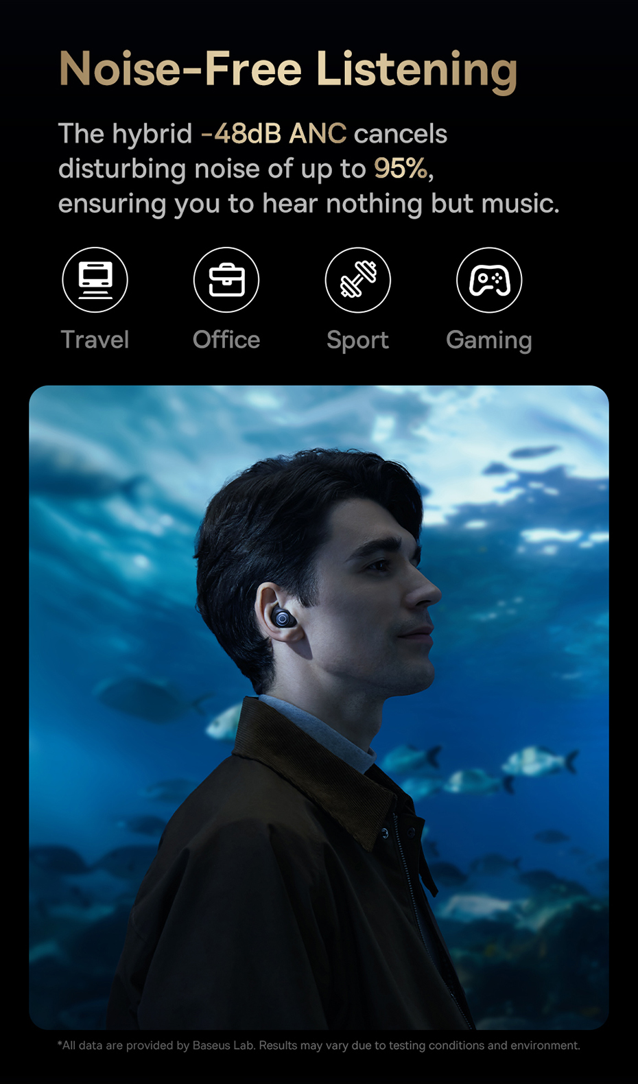Baseus Bowie MA10/MA10 Pro ANC Wireless Earphone Bluetooth 5.3 48dB ...