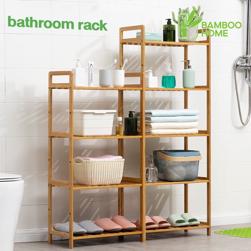 Bamboo Shelf Rack Multifunction Bamboo Shelf Multi-layer simple storage ...
