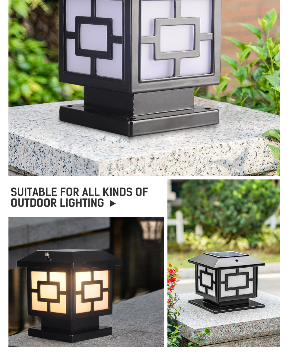 Lampu pagar solar Garden light Outdoor Waterproof 3-Colors Solar fence ...