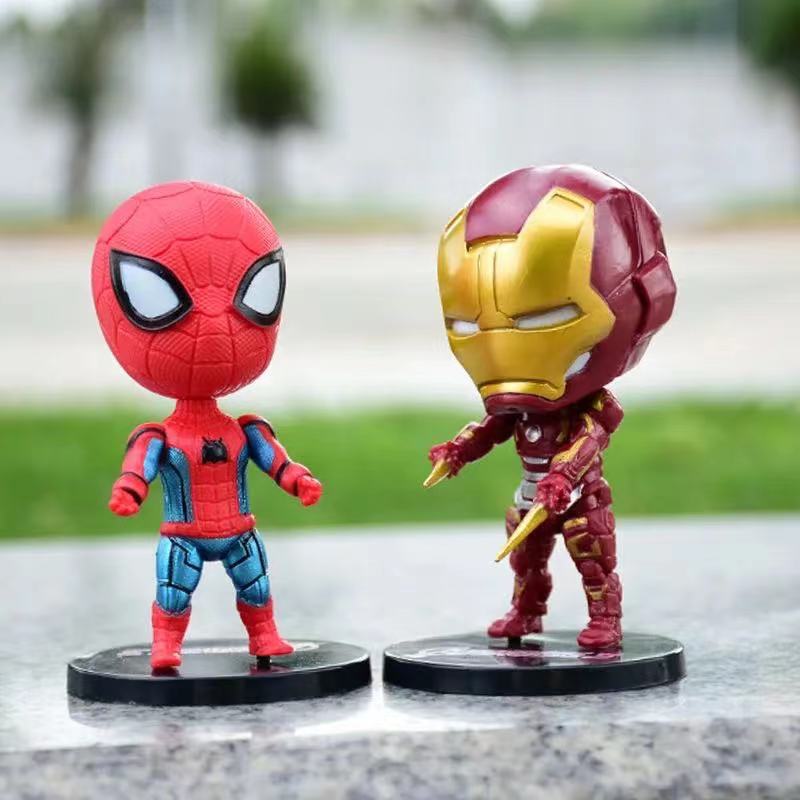 6Pcs/Set High Quality 10cm Anime The Avengers Figure Iron Man Captain ...
