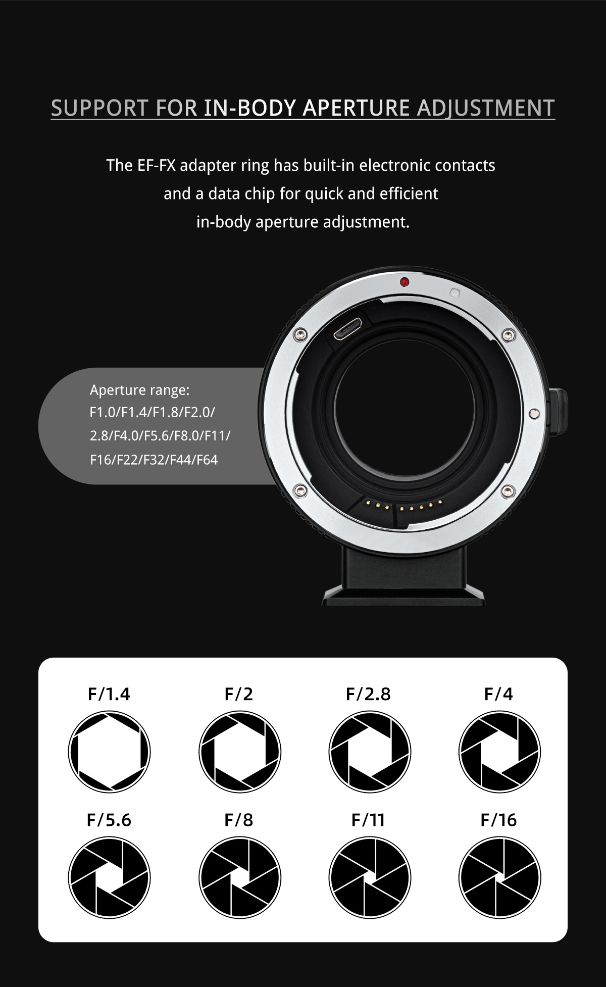7Artisans EF-FX AutoFocus Adapter Ring For Canon EF/EF-S Lens to Fuji X ...
