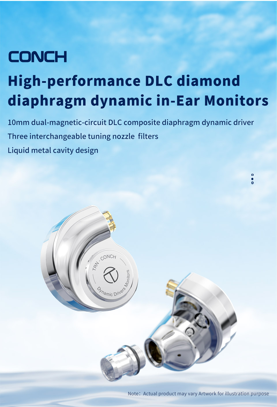 TRN Conch Earphone High-Performance DLC Diamond Diaphragm Dynamic in ...