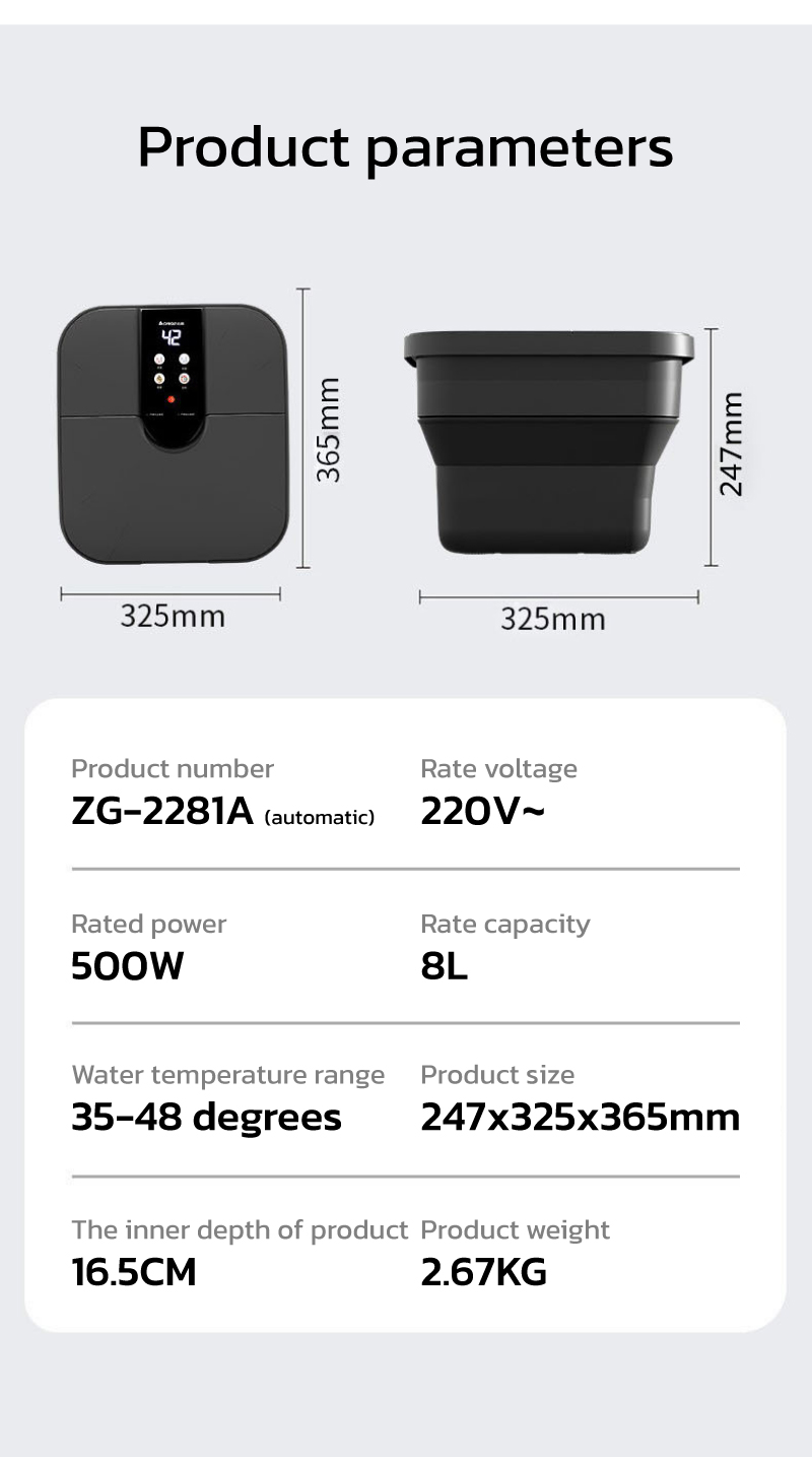 Foldable foot bath bucket, portable constant temperature heating foot ...