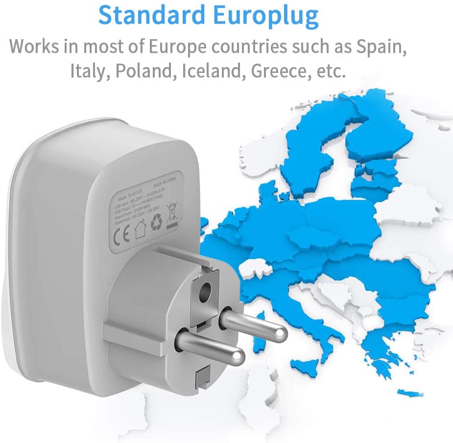 TESSAN MY to Korea Travel Adapter With USB+Type C,Korea Indonesia Plug ...