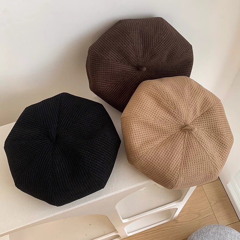 Black Sweet Cool Beret Female Autumn Winter Japanese Style Big Head ...