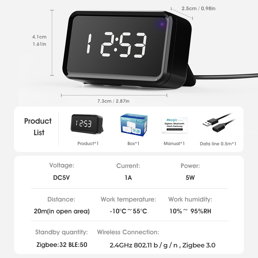 SMATRUL Tuya Smart Multi-mode Gateway ZigBee Bluetooth Mesh Wireless ...