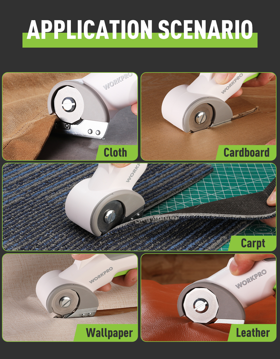 WORKPRO 3.6V USB Rechargeable Electric Scissor Cutting Fabric Leather ...