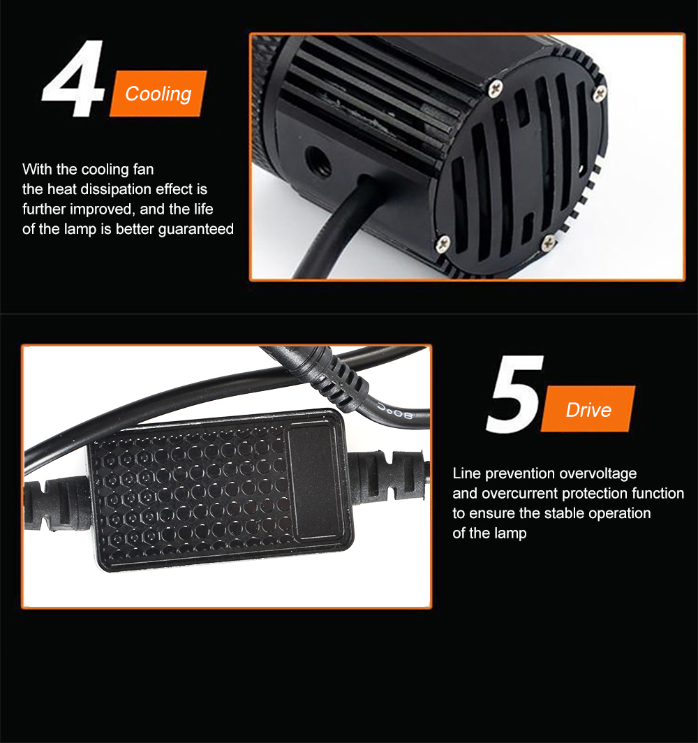 PECHAM 2PCS Mini Driving Light 8000LM 4Modes Led Light Motor Car ...