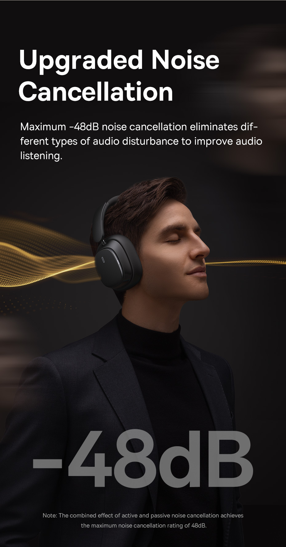 Baseus H1 Pro Wireless Headphone Hybrid -48dB Active Noise Cancellation ...