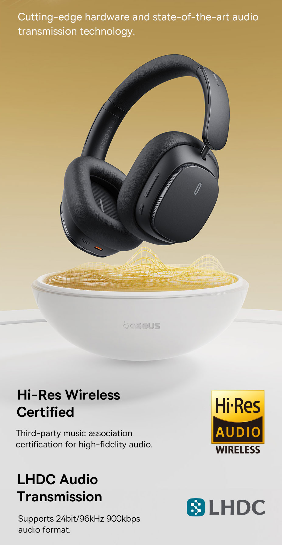 Baseus H1 Pro Wireless Headphone Hybrid -48dB Active Noise Cancellation ...