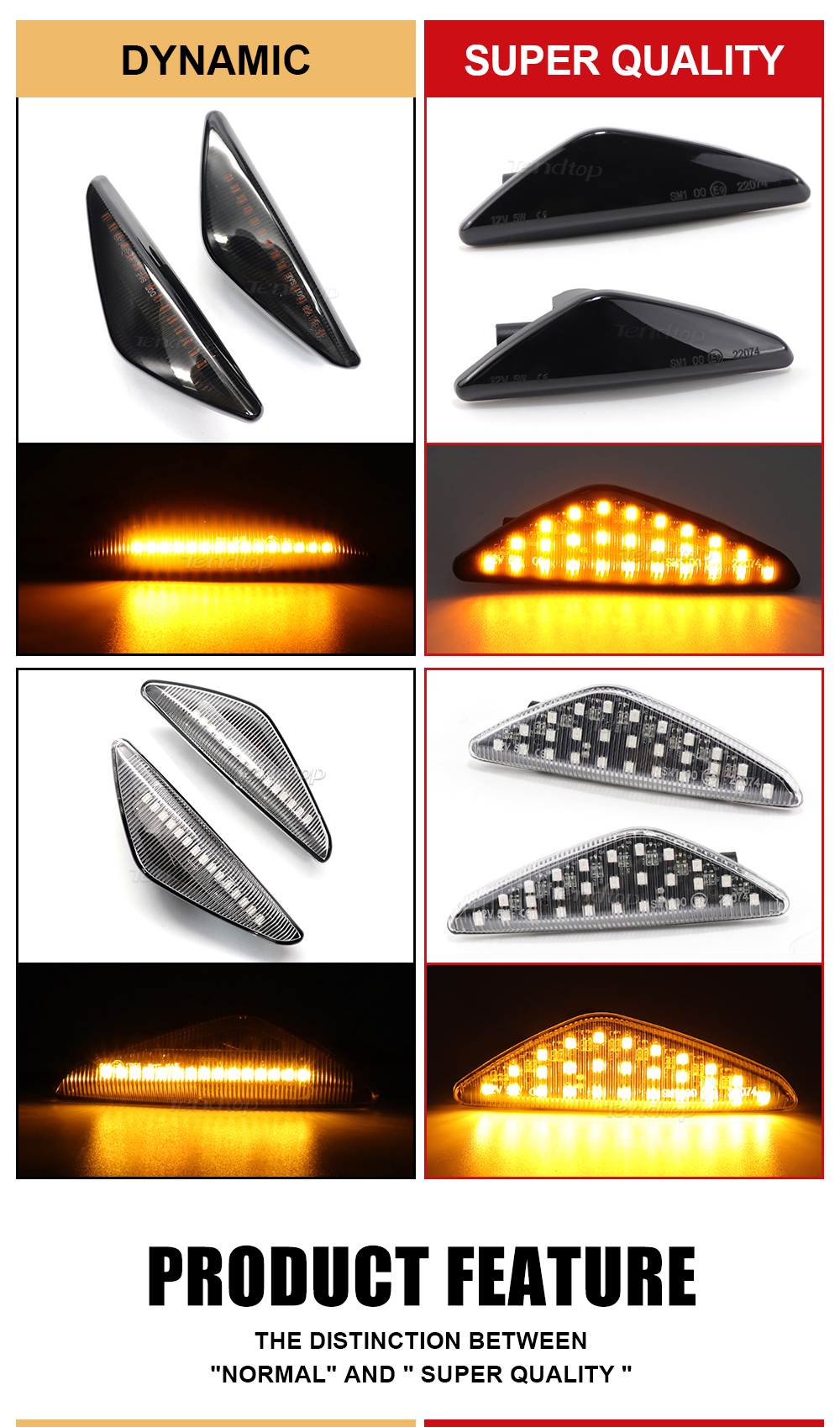 2pcs LED dynamic turn signal light side marker light For BMW X5 E70 X6 ...