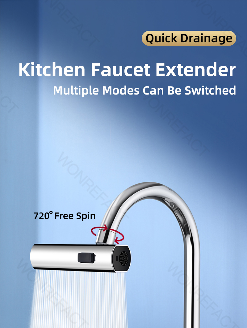 Brass Faucet Sprayer 720° Rotating 3 Mode Bathroom Waterfall Faucet ...