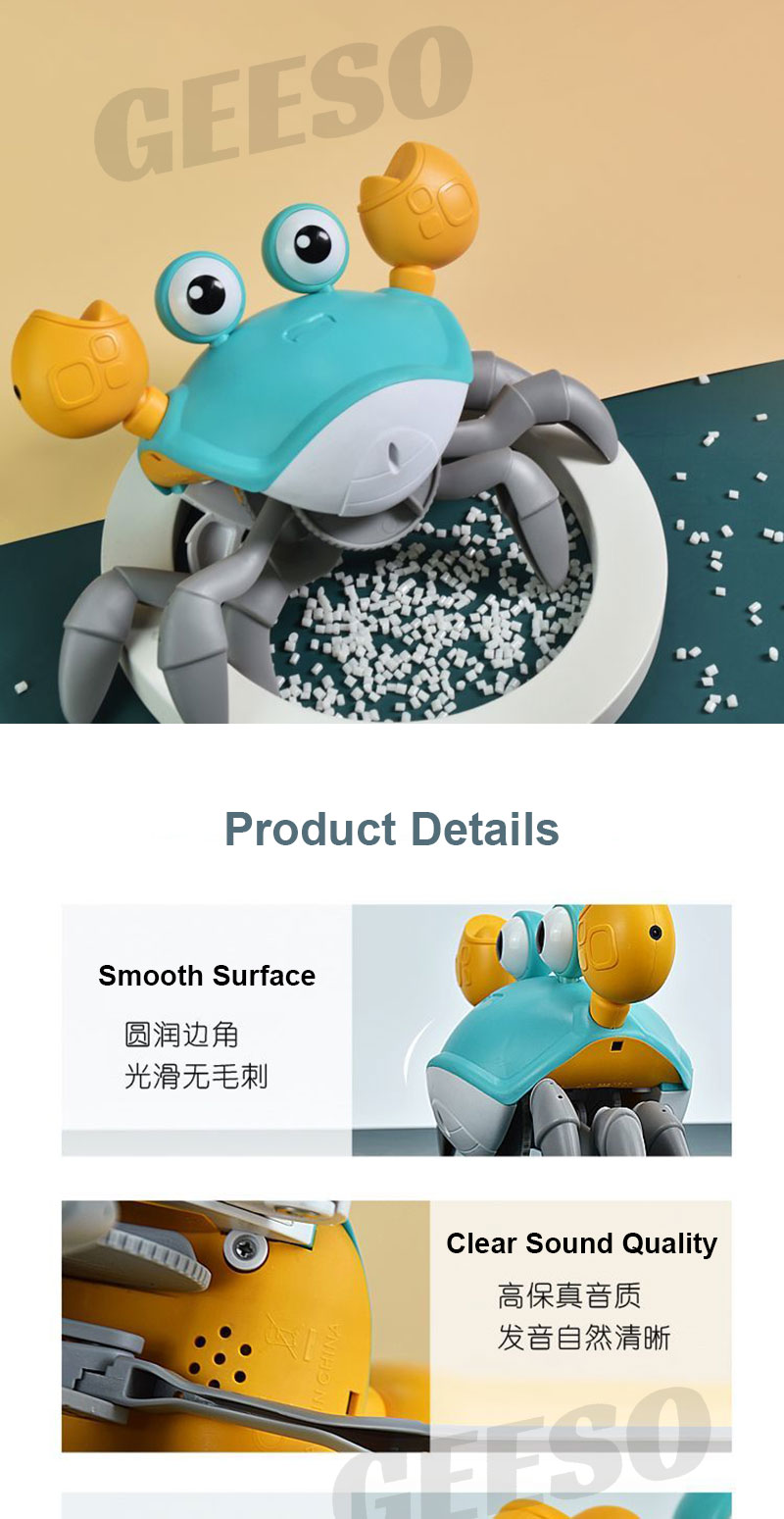 GEESO Crab Walking Toy Rechargeable Escaping Fast Motion Sensor Running ...