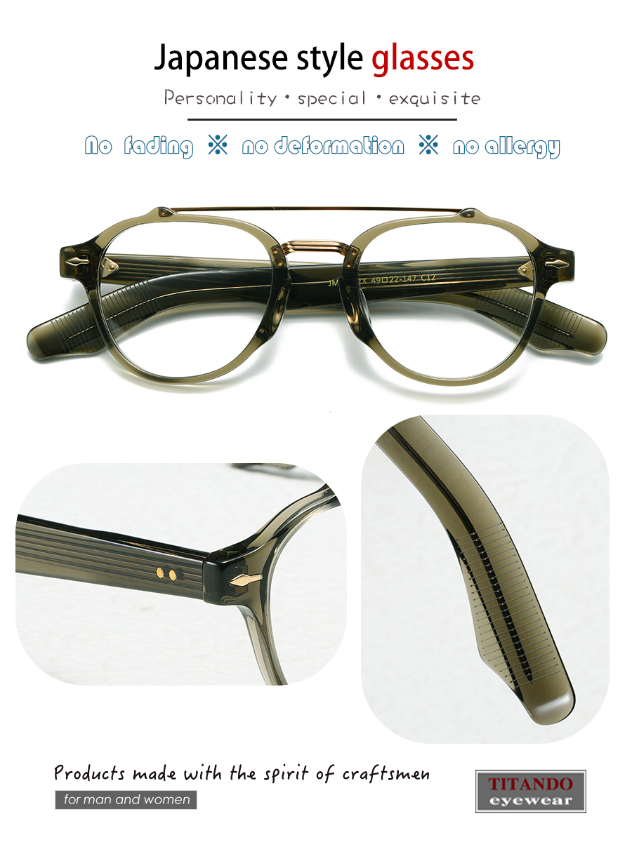 Jacques American Fashion Pilot Style Optical glasses Handmade Acetate ...