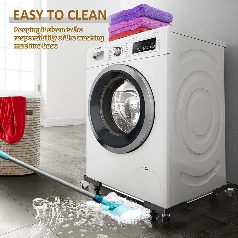 Washer Dryer Stand Adjustable Size & Height Movable Base Wheel For ...