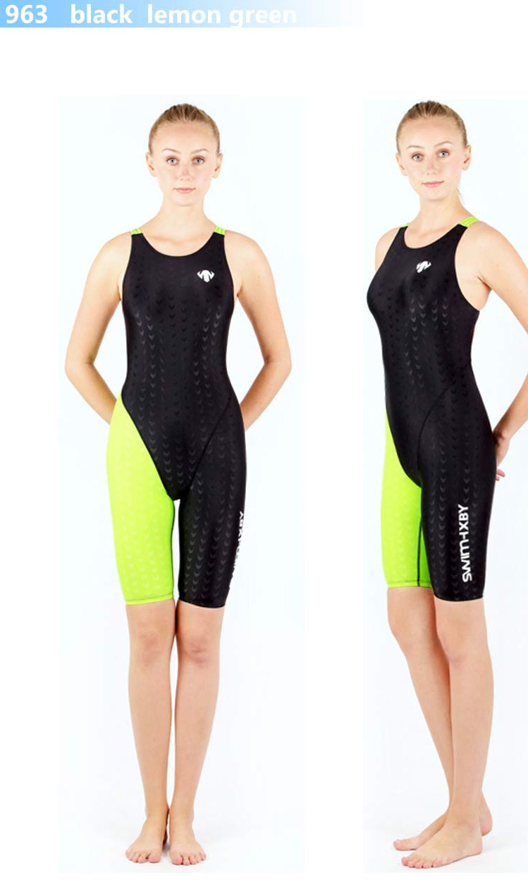 HXBY Swimwear Women's Competitive Swimwear Sharkskin Professional Knee ...