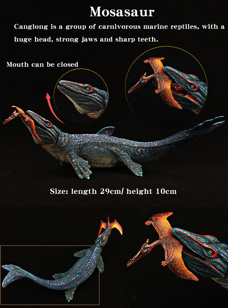 Simulation Jurassic Dinosaurs World Animal Lifelike Mosasaurus Model ...
