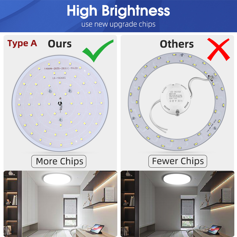 Led Ceiling Light Tricolor Modern Led CeiIing Lights 70W 50W 30W 20W ...