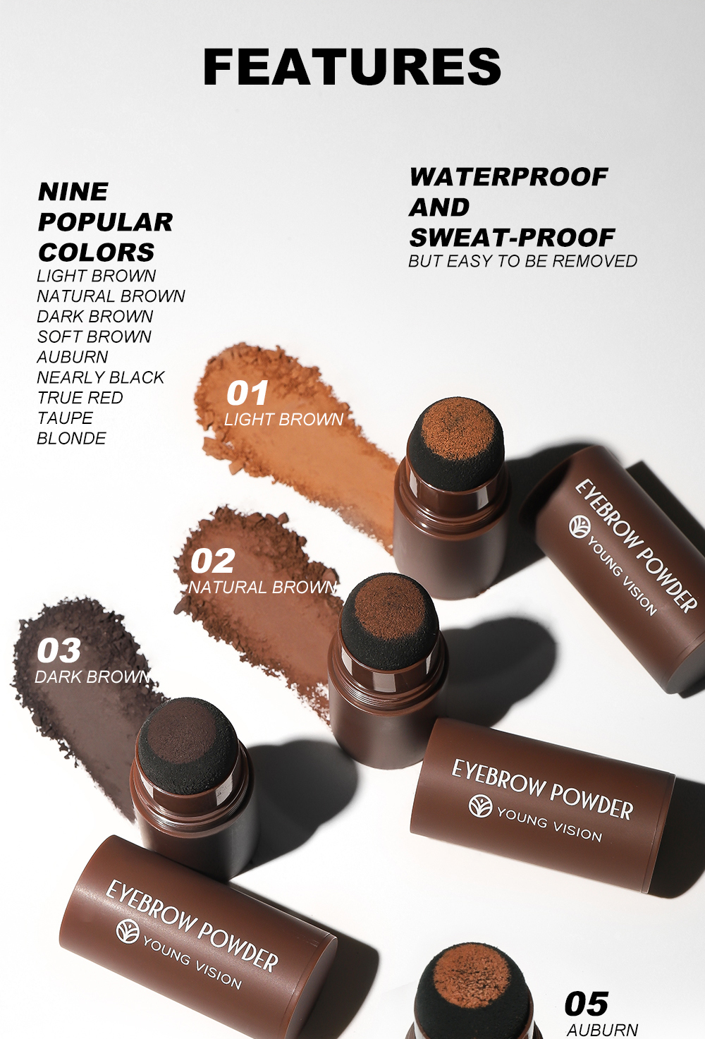 Lazy Seal Eyebrow Powder with Eyebrow Card Eyebrow Brush Shadow Powder ...