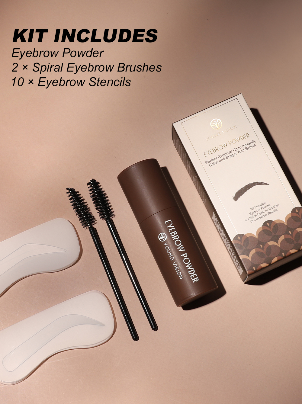 Lazy Seal Eyebrow Powder with Eyebrow Card Eyebrow Brush Shadow Powder ...