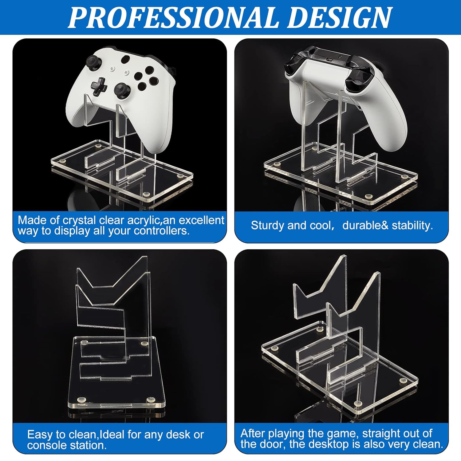 Universal Dual Controller Holder, Transparent Acrylic Game Controller ...