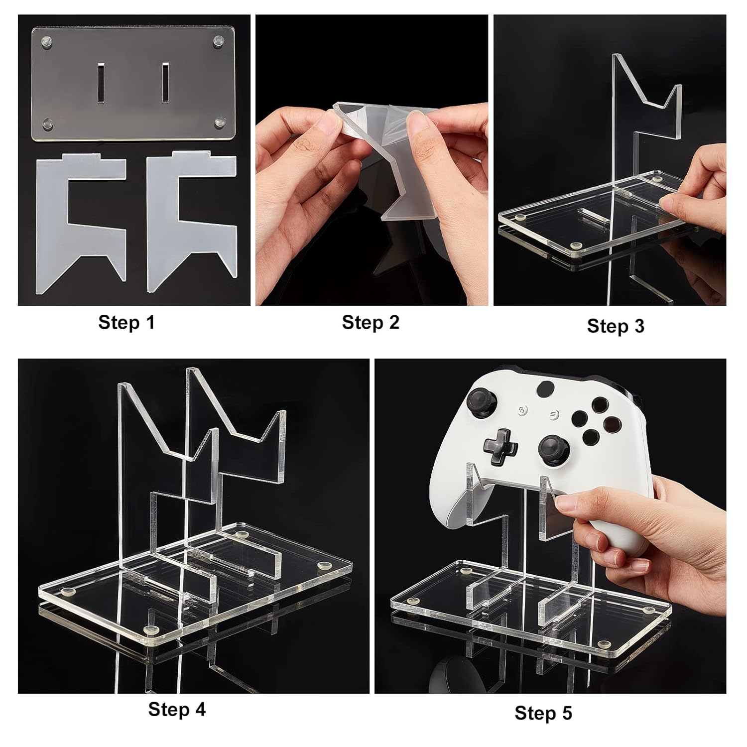 Universal Dual Controller Holder, Transparent Acrylic Game Controller ...