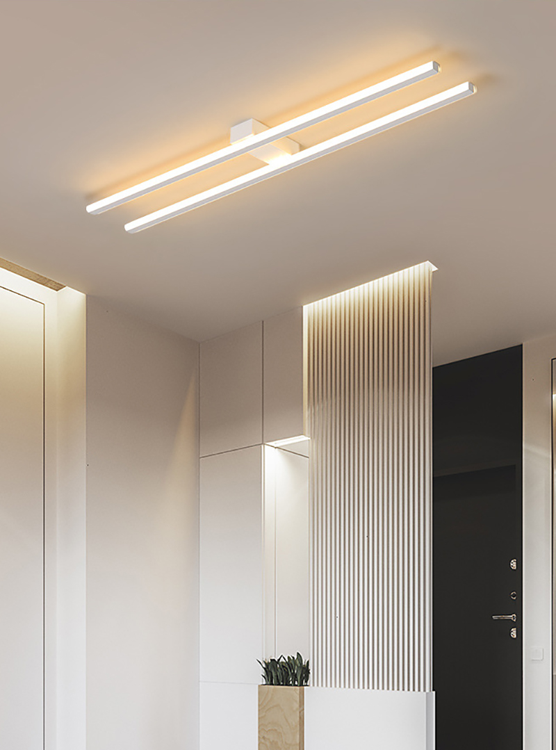 Lampu Siling LED Ceiling Light Modern Long Strip Ceiling Lamp Black ...