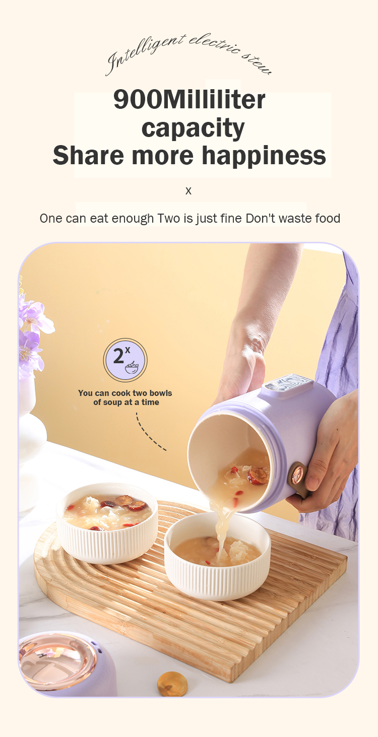 【Malaysia Plug】Portable Health Electric Stew Pot 500ML Electric Stew ...