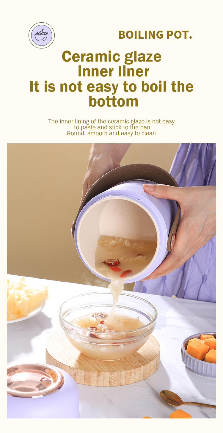 【Malaysia Plug】Portable Health Electric Stew Pot 500ML Electric Stew ...