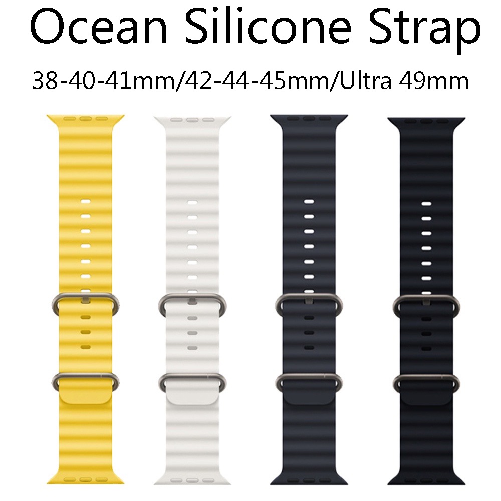 Ocean Silicone Band For iWatch 42-44-45mm / Ultra 49mm Replacement ...