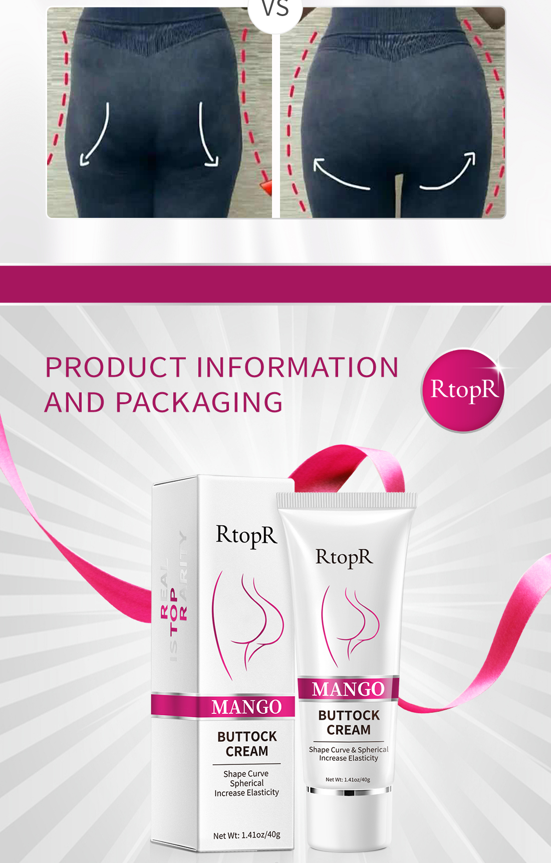 RtopR Mango Buttock Enhancement Cream Hip Lifting Firming Nourishing ...